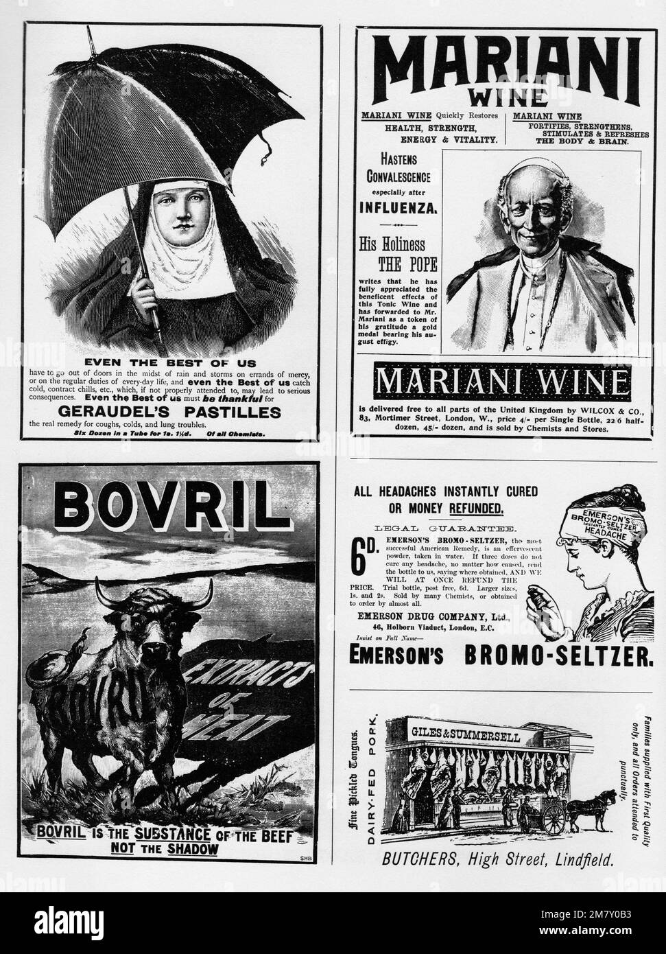 Victorian Advertising about c1890 Stock Photo - Alamy