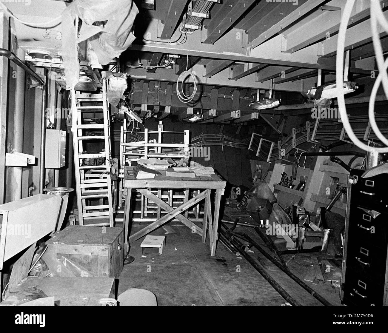 An interior view of the tactical towed array sonar/bathythermograph ...