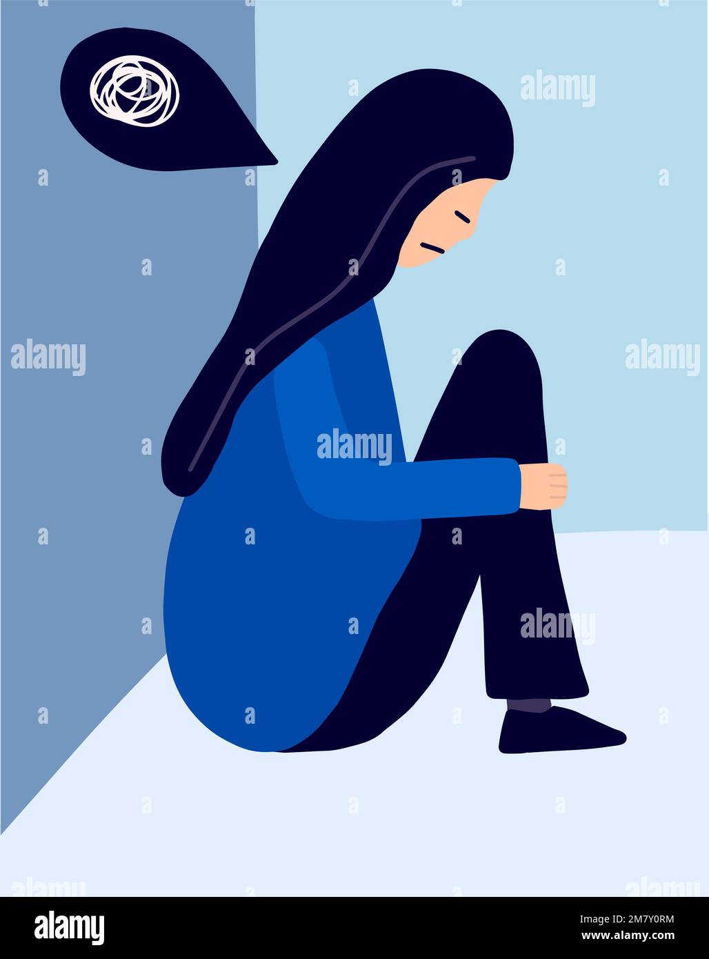 Lonely depressed teenager Stock Vector Images - Alamy