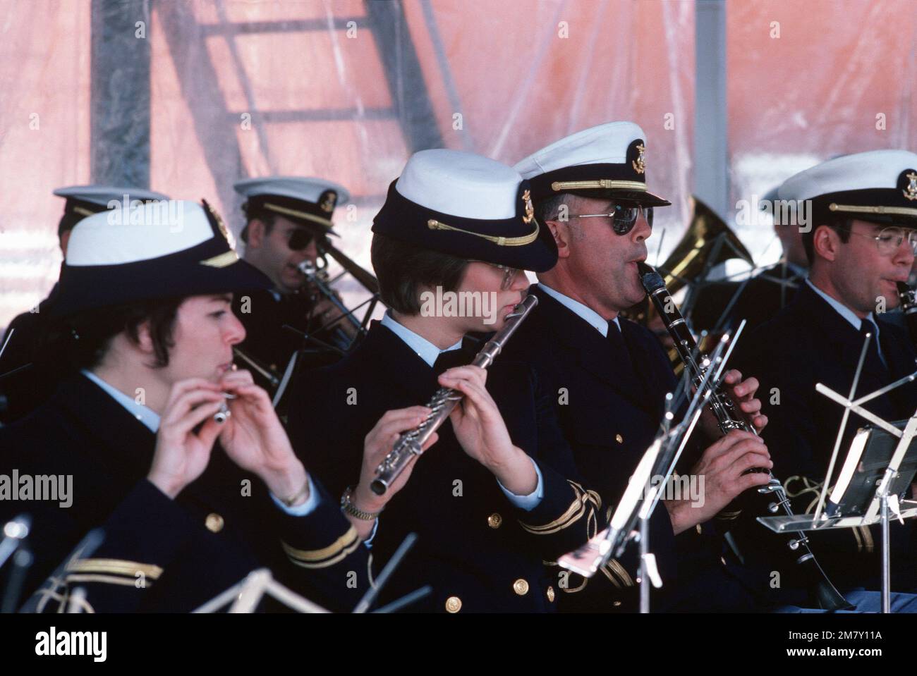 The United States Coast Guard Band plays the national anthem at the ...