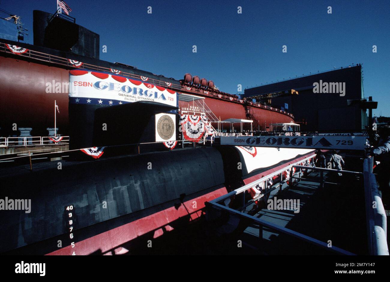 A view of the nuclear-powered strategic missile submarine USS GEORGIA (SSBN 729) during the ...