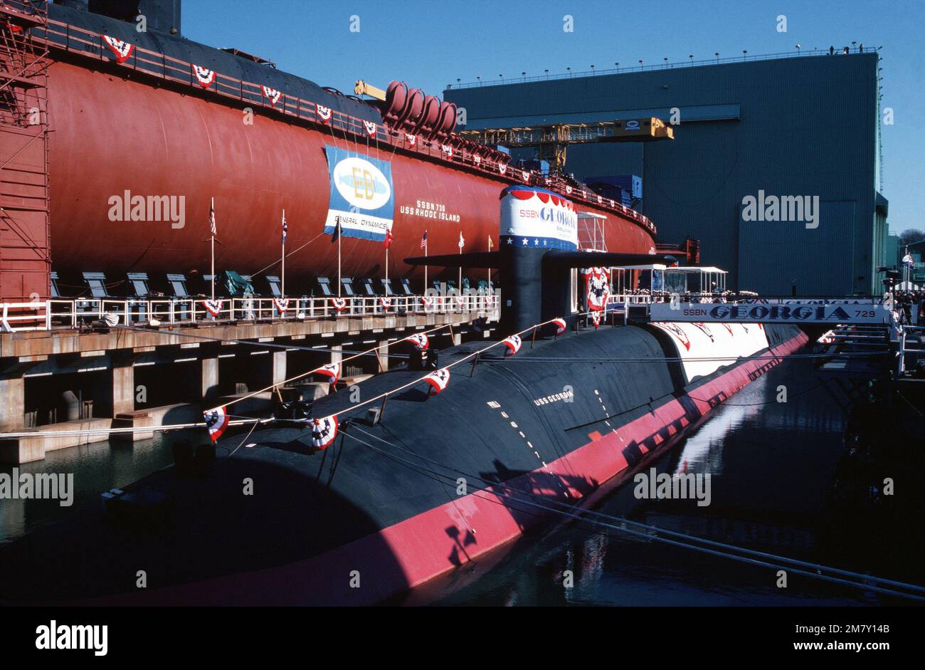 A view of the nuclear-powered strategic missile submarine USS GEORGIA ...