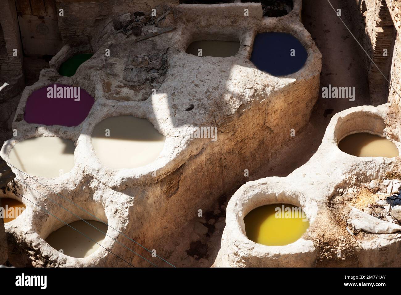 Dyes factory in Fez. Morocco Stock Photo - Alamy