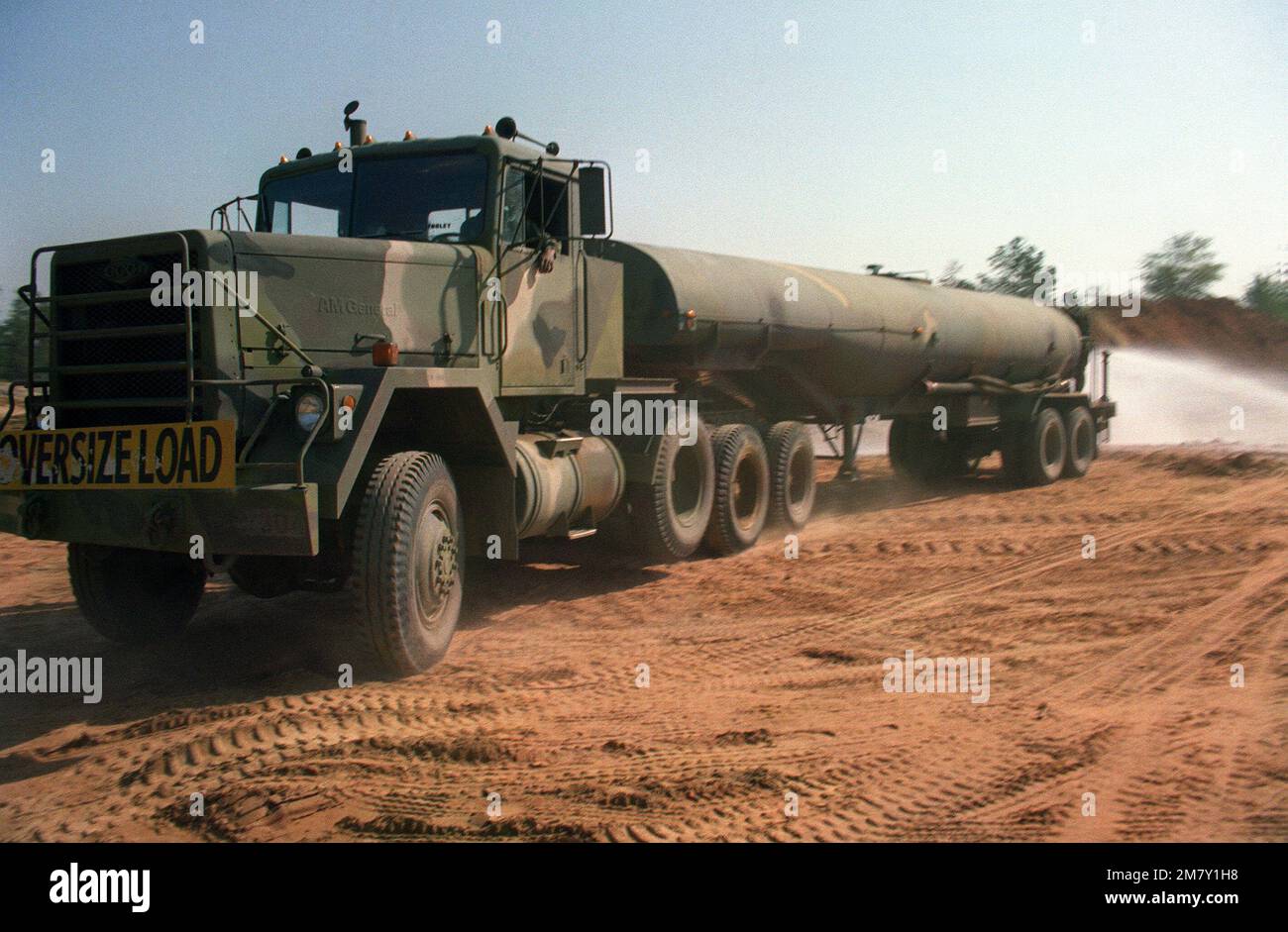 A left side view of an M-920 tractor from Company C, 92nd Engineer ...