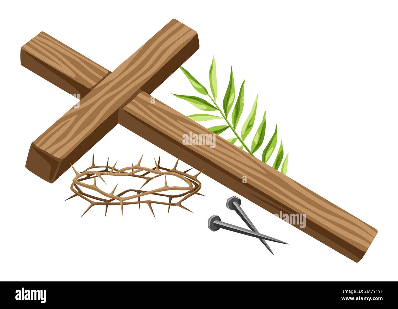 Christian Happy Easter illustration. Religious symbols of faith Stock ...