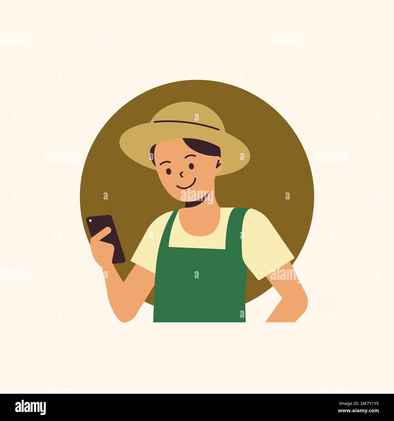 Farmer using technology vector digital agriculture Stock Vector Image ...