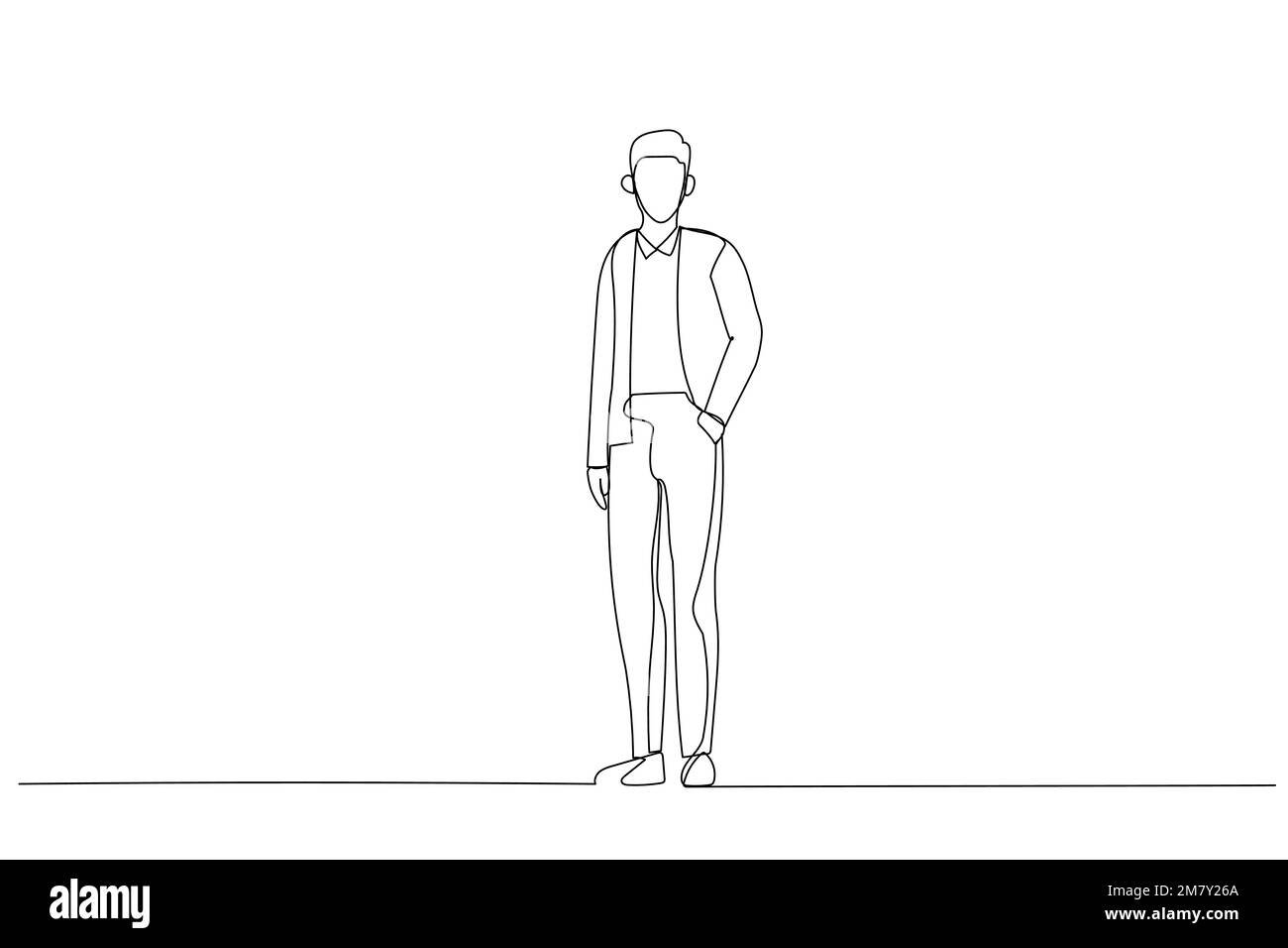 Illustration of portrait businessman looking at camera for business ...