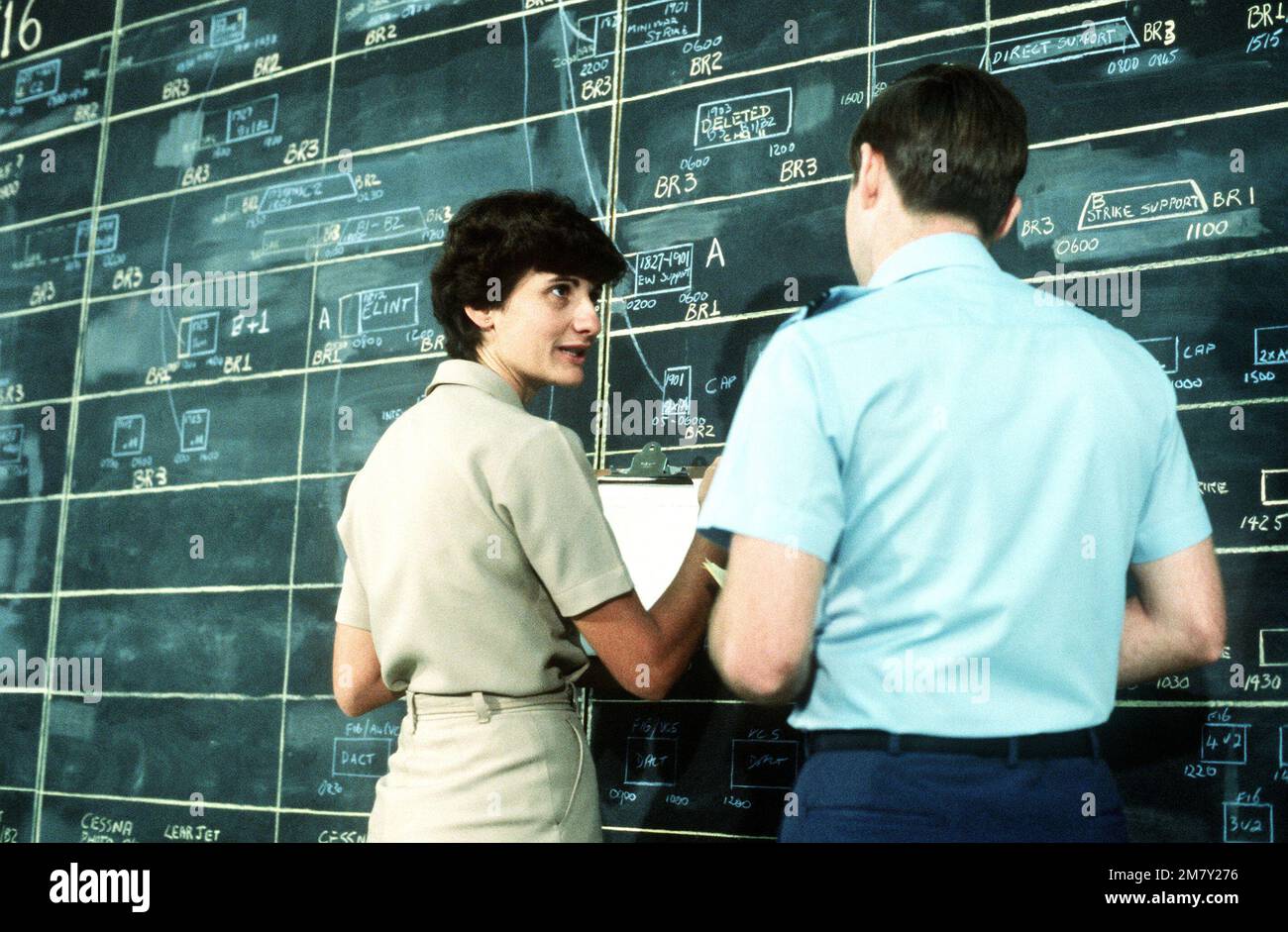 Royal Australian Air Force members place missions and their results on ...
