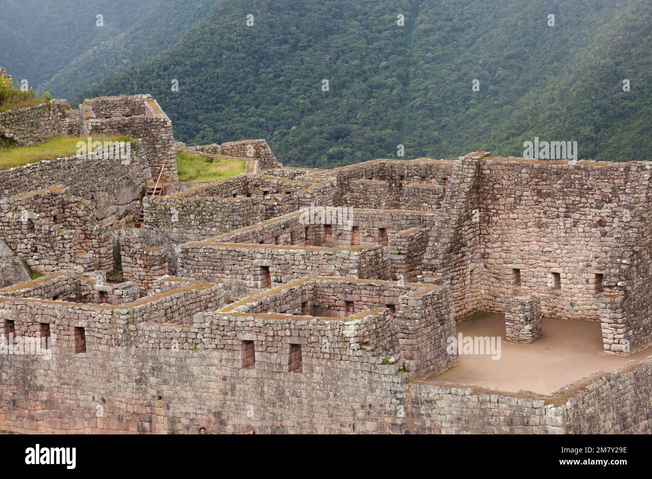 Spiritual morning mist rises over Inca head mountain at Machu Picchu ...