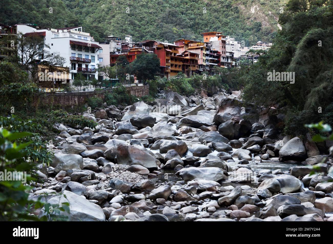 Aguas Calientes village from where tourists start the visit to Machu ...