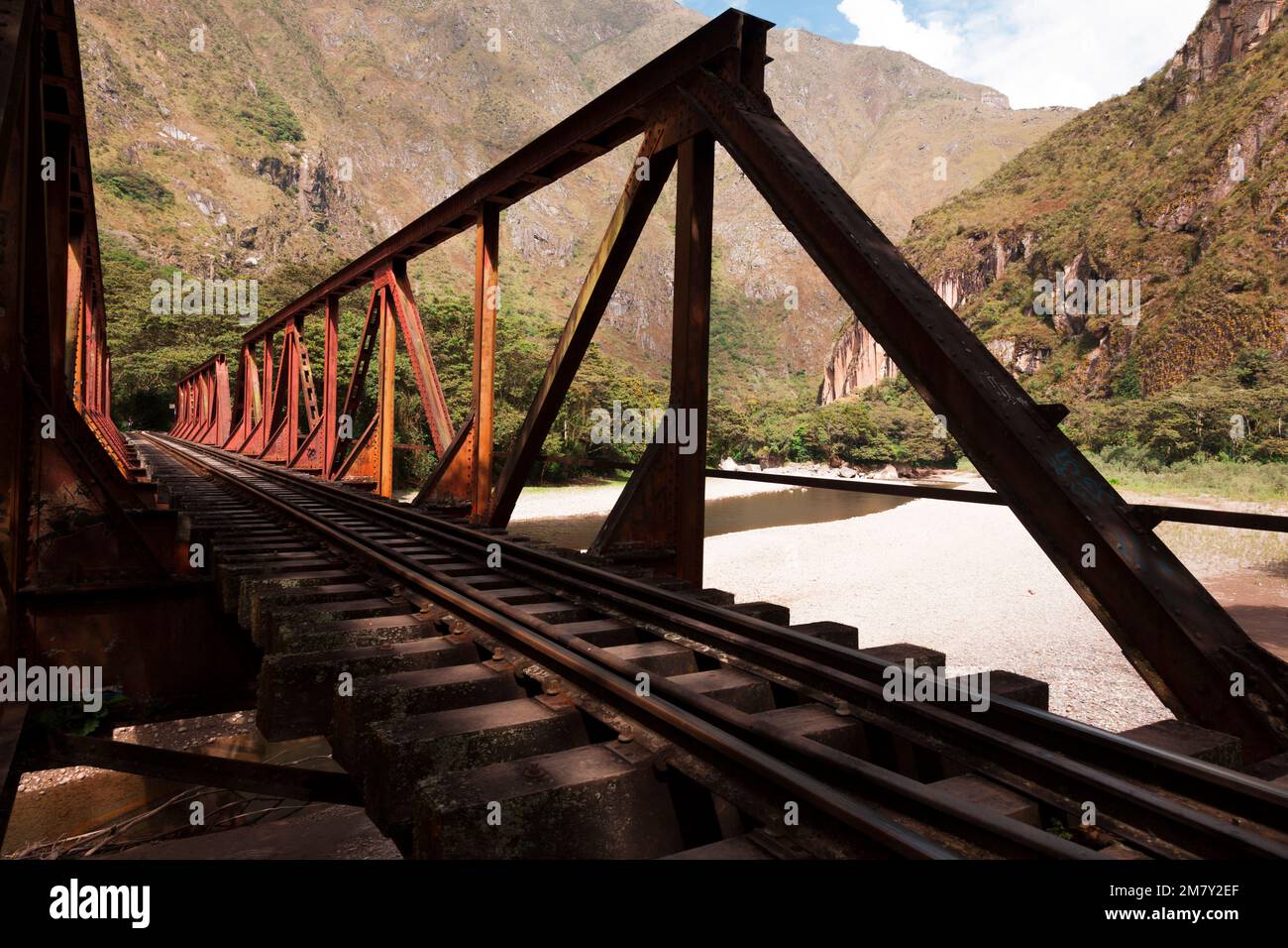 Train track to Aguas Calientes. Peru Stock Photo - Alamy
