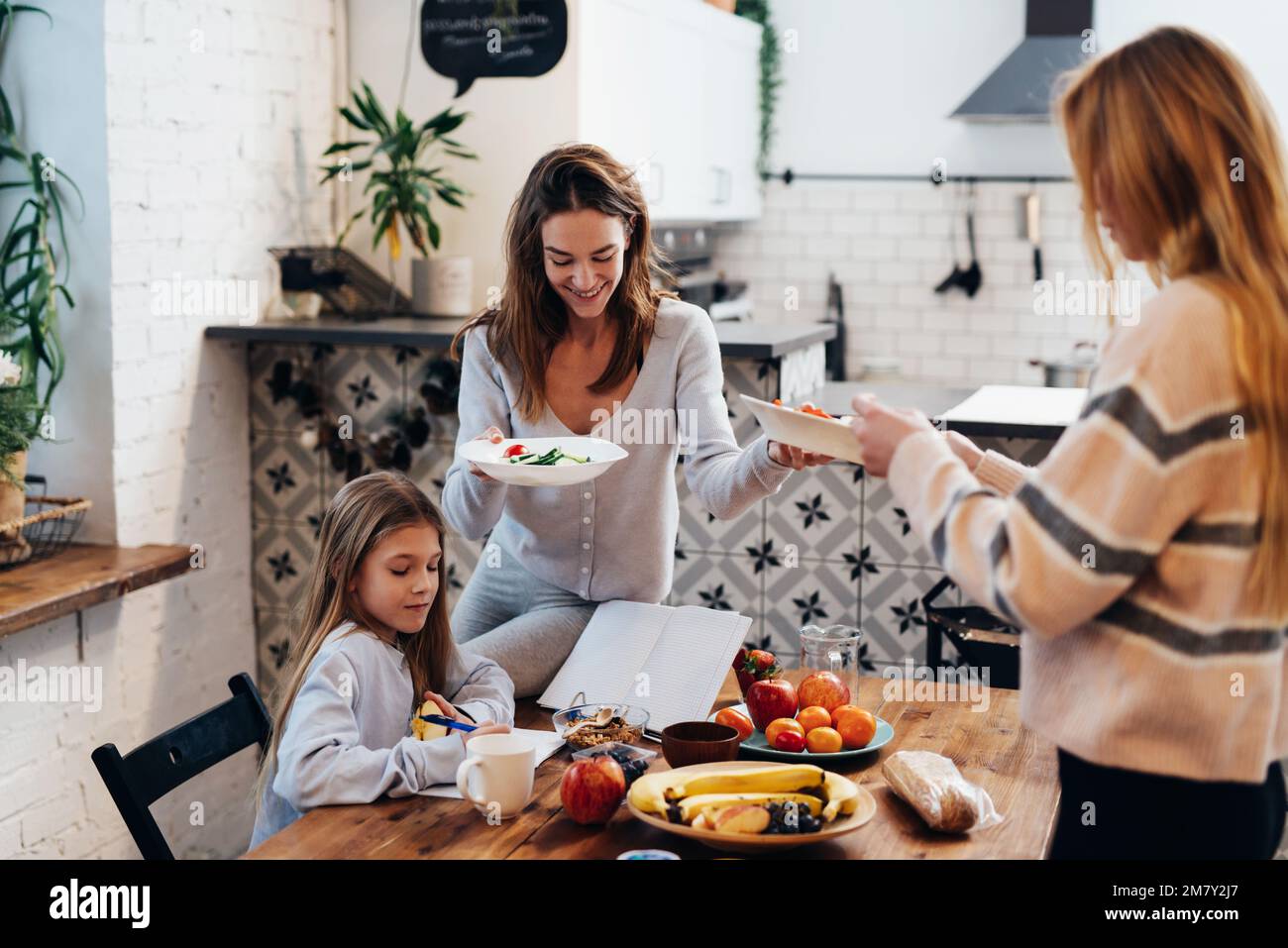 Girl Setting The Table