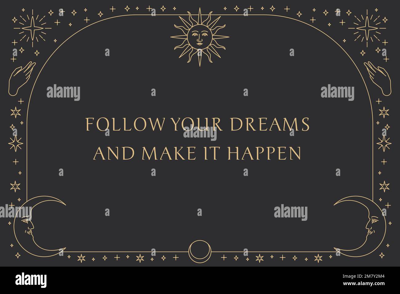 Celestial art vector editable template with motivation quote Stock ...