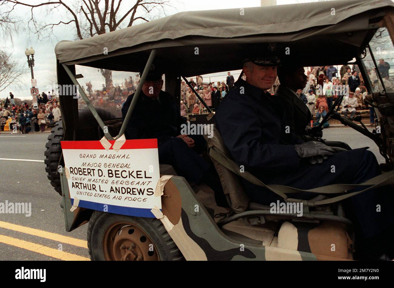 Major General Robert D. Beckel, grand marshal, and CHIEF MASTER ...