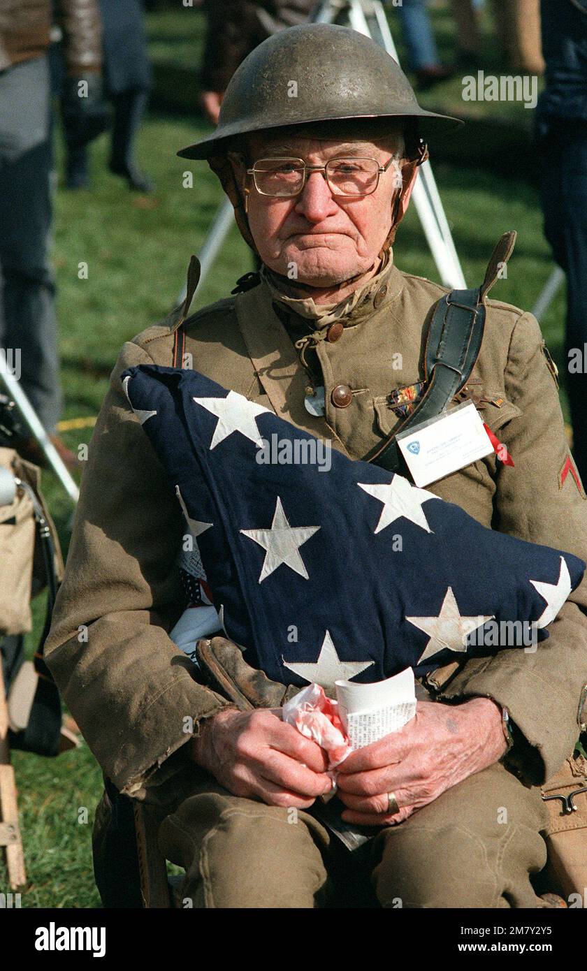 Joseph Ambrose, an 86-year-old World War I veteran, watches the ...