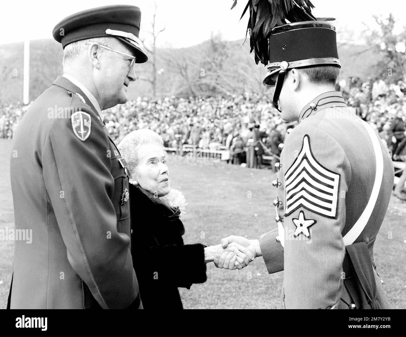 Mrs. Douglas MacArthur, widow of GEN Douglas MacArthur, is introduced ...