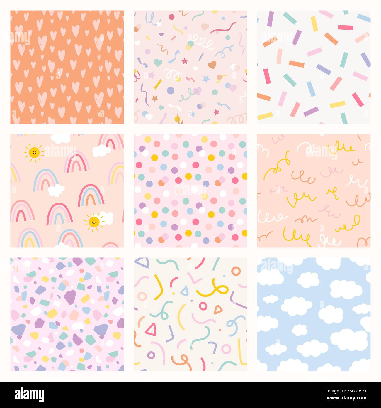 Background seamless patterns vector with cute pastel doodle Stock Vector Image & Art - Alamy