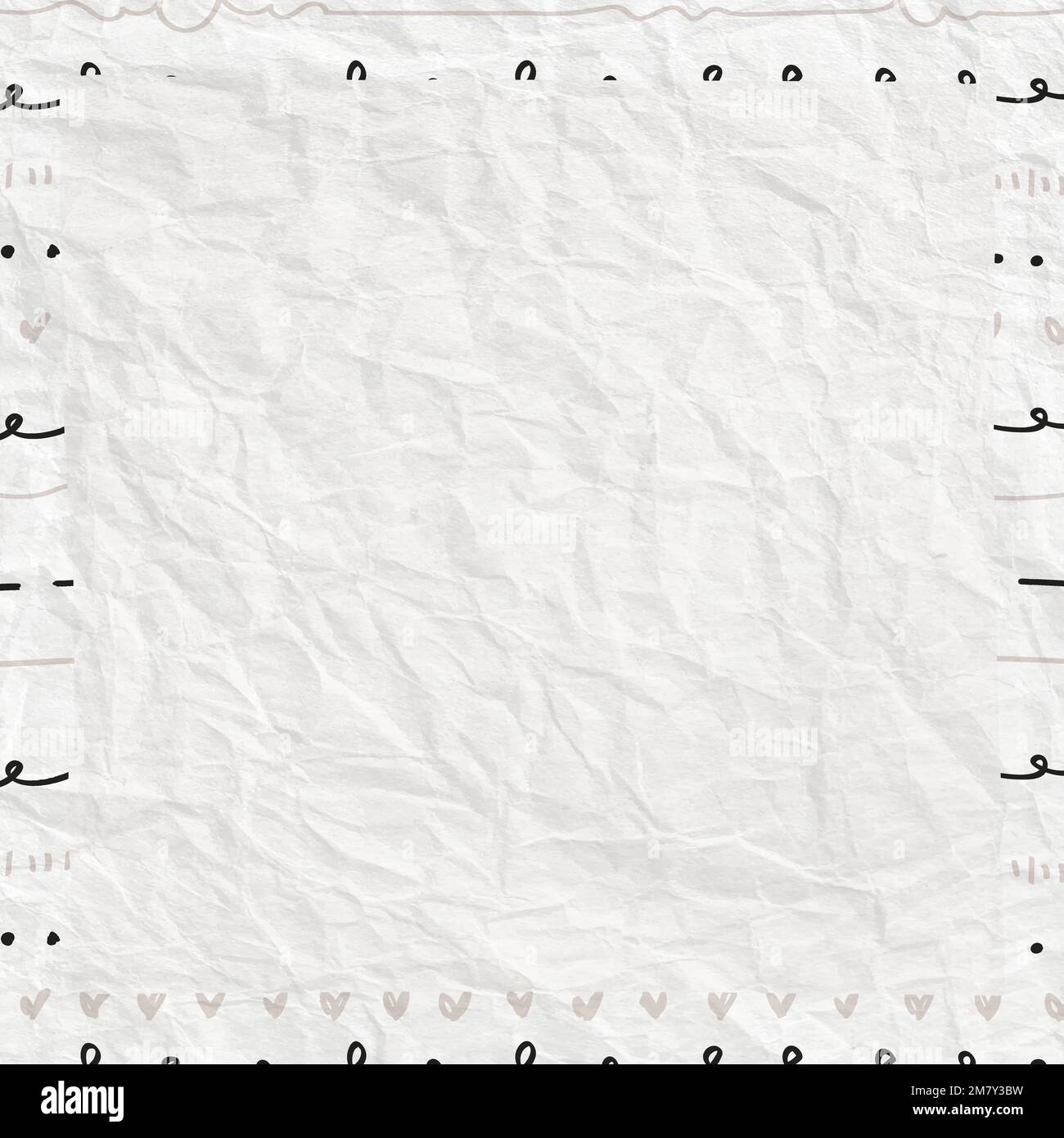 Cute frame vector in doodle style on crumpled paper background Stock ...