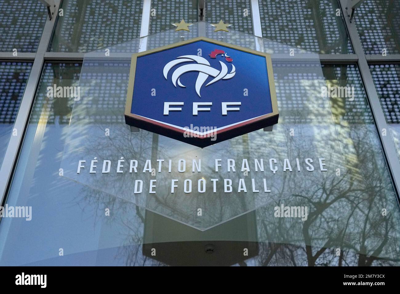 The logo of the French soccer federation (FFF), is pictured at the ...