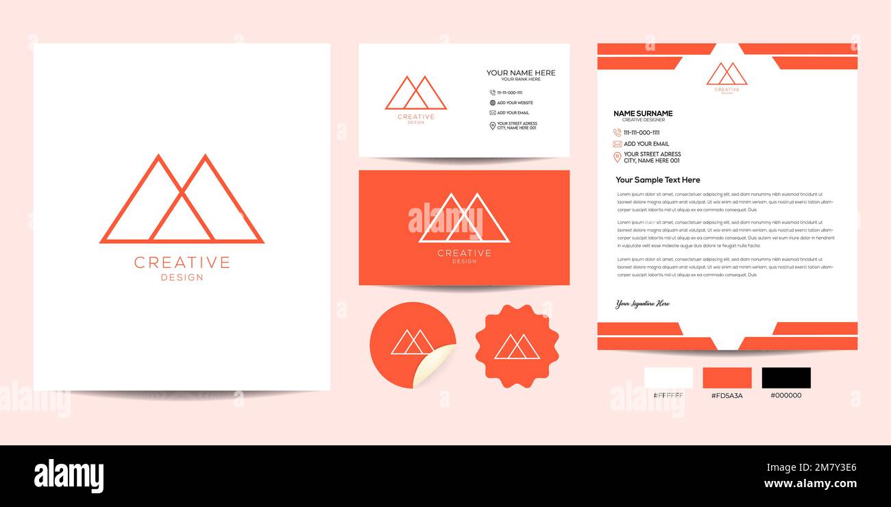 Creative minimal abstract logo design. Complete branding logo template ...