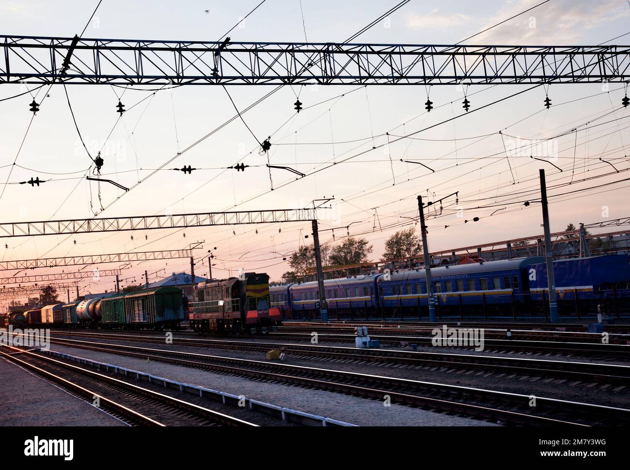 electrical network of a railway station Stock Photo - Alamy