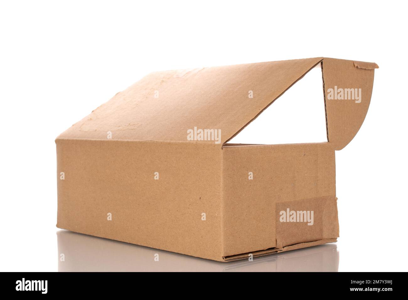 One cardboard box, macro, isolated on white background Stock Photo - Alamy