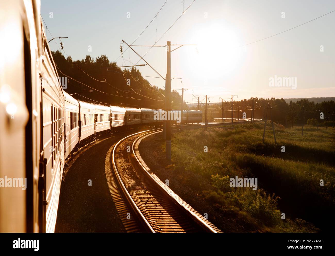 Sunrise in Transiberian route Stock Photo - Alamy