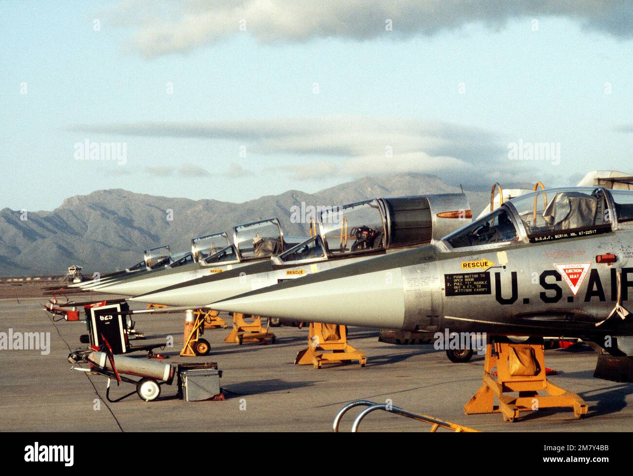 A left side view of the nose sections of several F-104G Starfighter ...