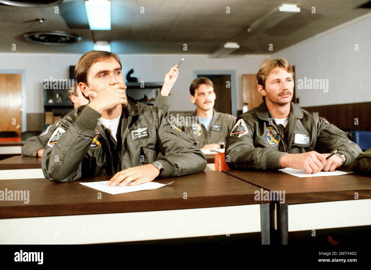 German military pilots receive classroom instruction on the F-104G ...