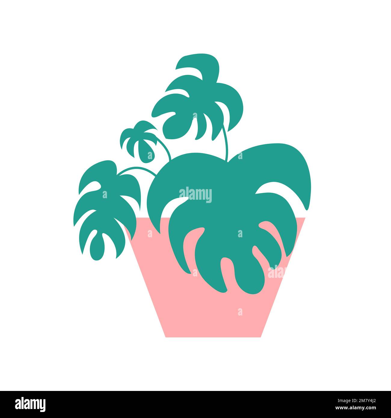 Monstera leaves in cartoon Cut Out Stock Images & Pictures - Alamy