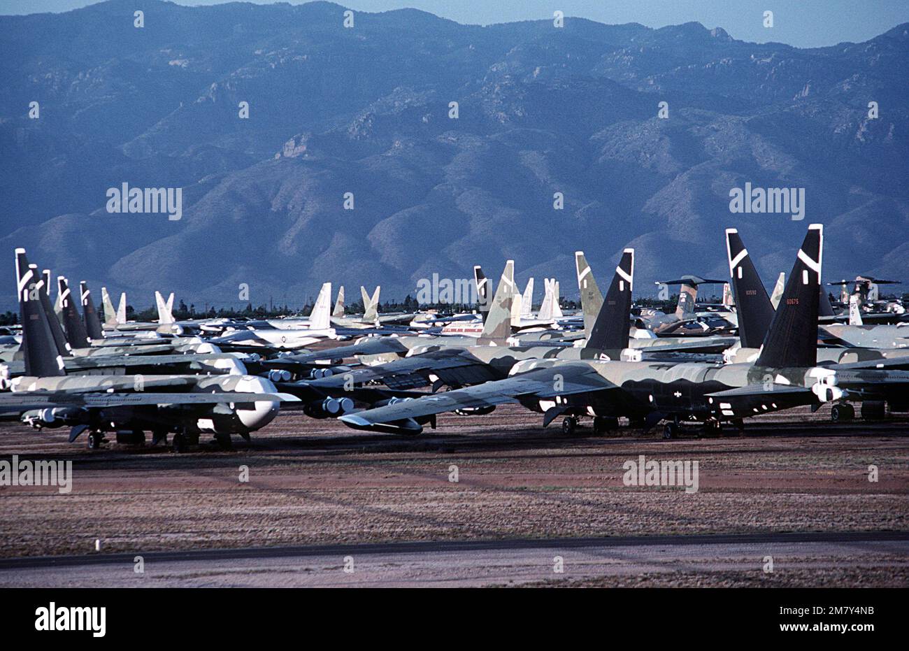A view of various aircraft in storage at the Military Aircraft Storage ...