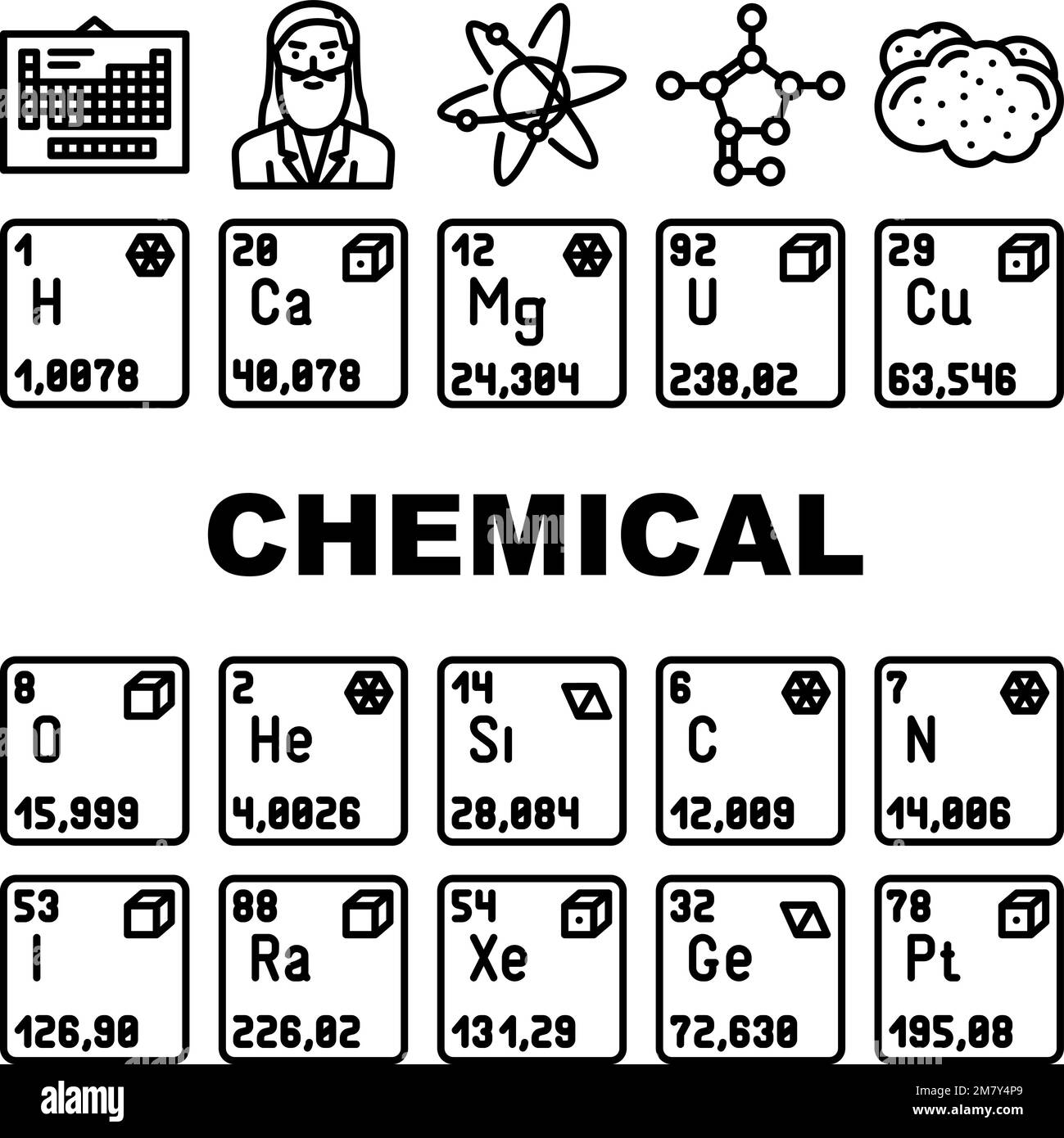 chemistry science chemical icons set vector Stock Vector Image & Art ...