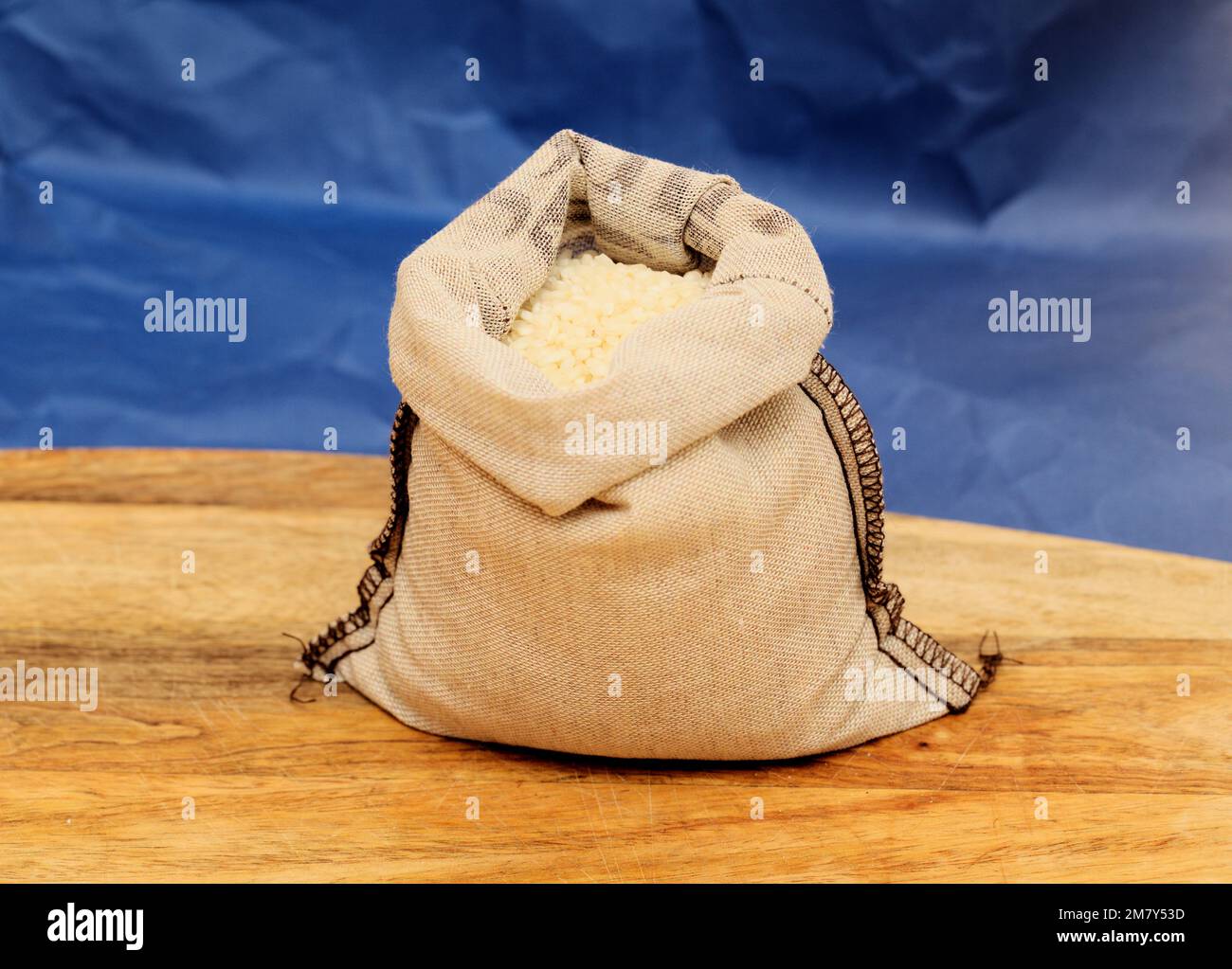 Round white rice from Valencia, called bomba rice, considered to be the ...