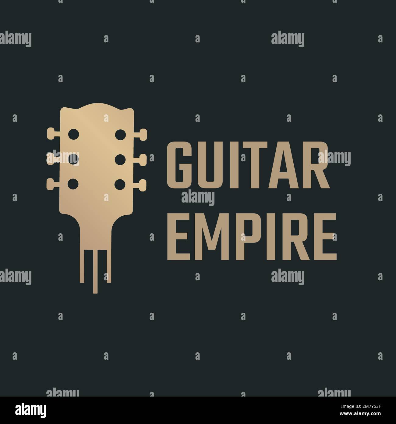 Acoustic guitar logo vector flat design in black and gold Stock Vector ...