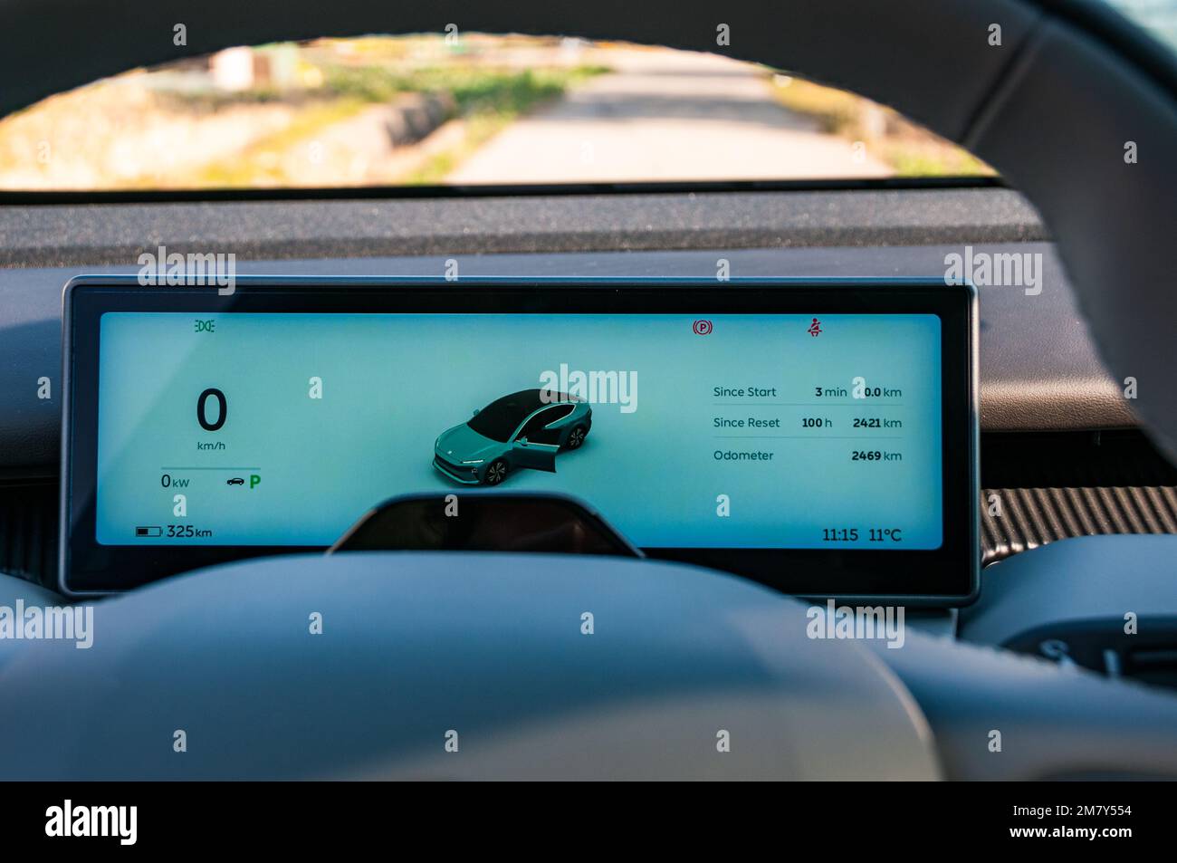 Shanghai, China – 01042023: The instrument panel of a Nio ET5 electric ...