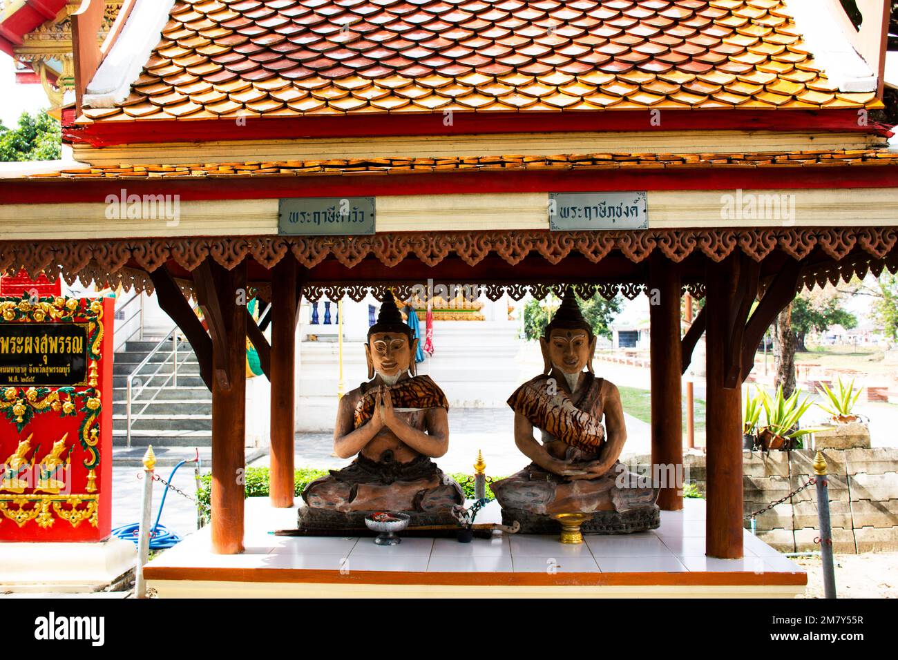 Ancient old hermit antique ruin eremite for thai people travel visit ...