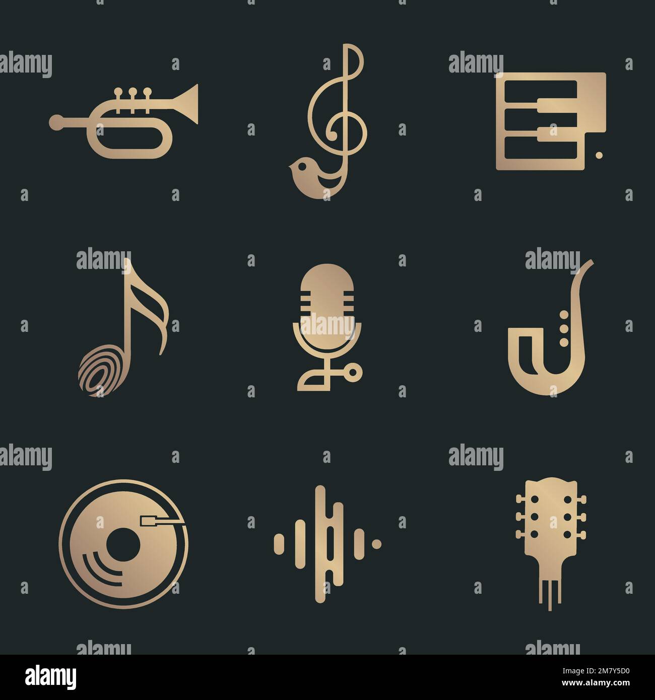 Gold sixteenth music note Stock Vector Images - Alamy