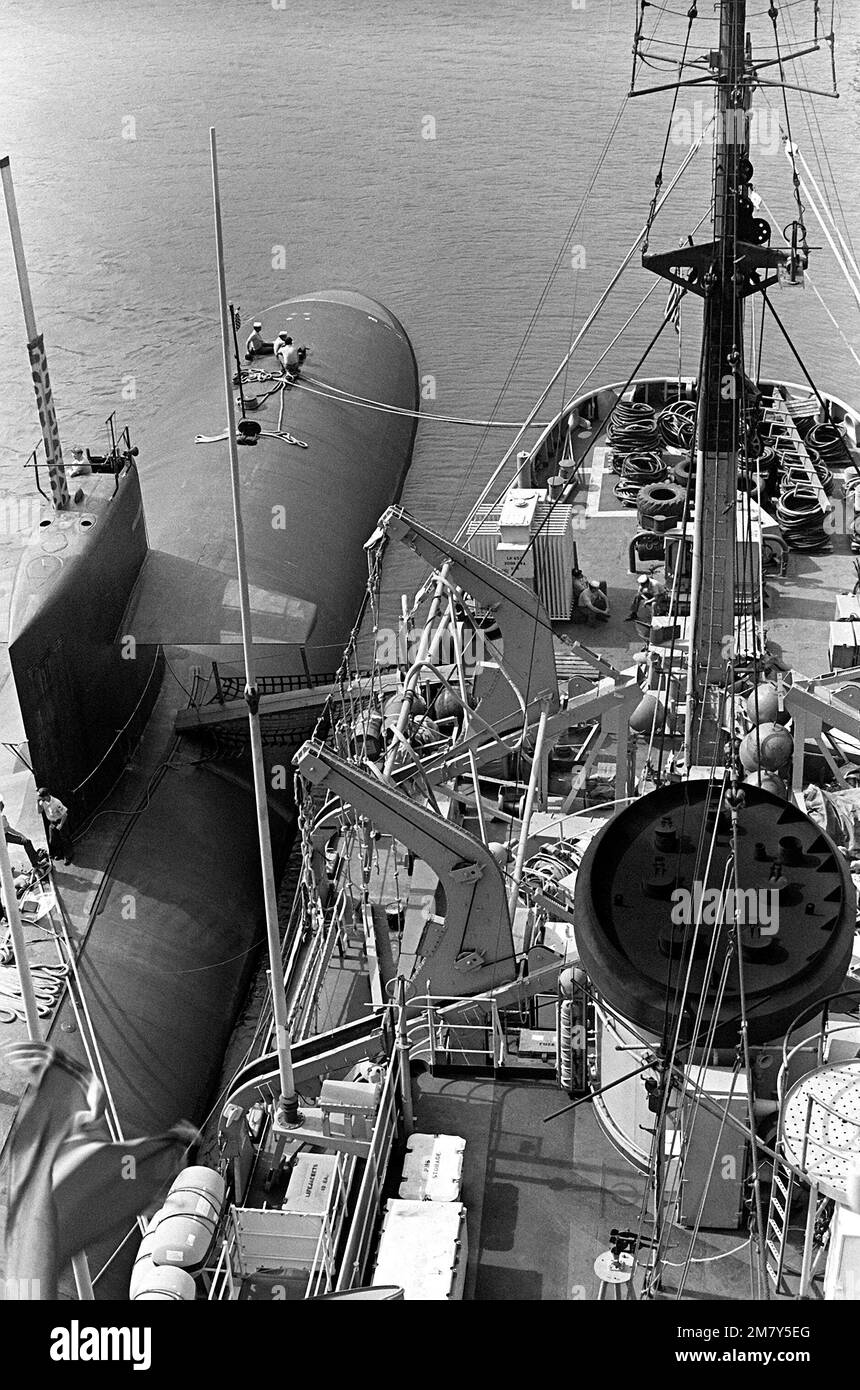 A view of the nuclear-powered attack submarine USS INDIANAPOLIS (SSN ...