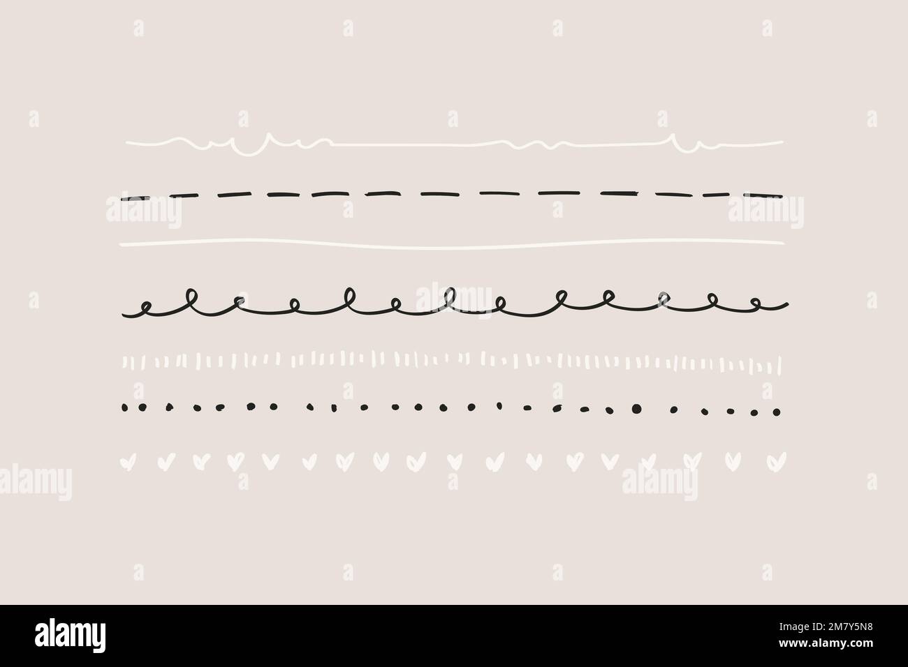 Cute doodle line border vector set Stock Vector Image & Art - Alamy