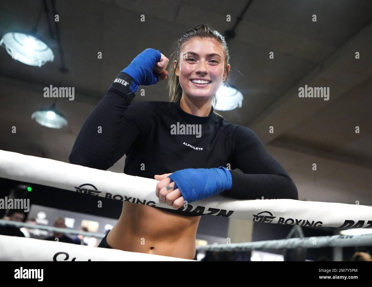 Faith Ordway during a media work out at Crystal House, London. Picture ...