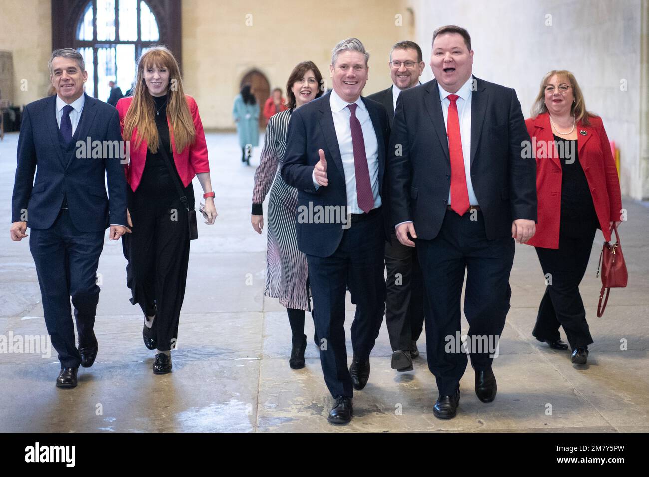 Labour leader Keir Starmer (left) welcomes Andrew Western, the newly ...