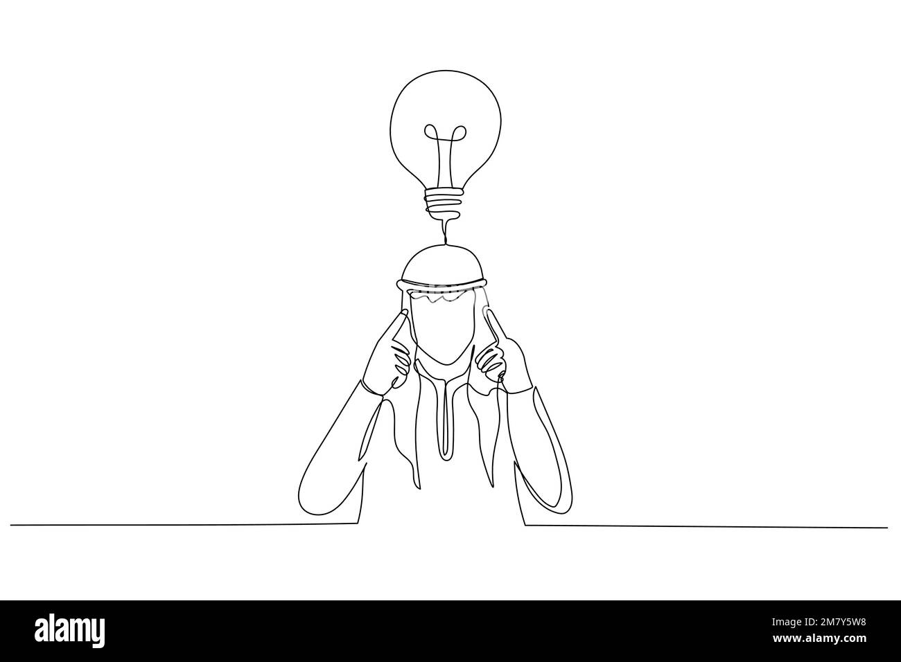 Cartoon of stressed arab businessman contemplate think hard for ideas ...