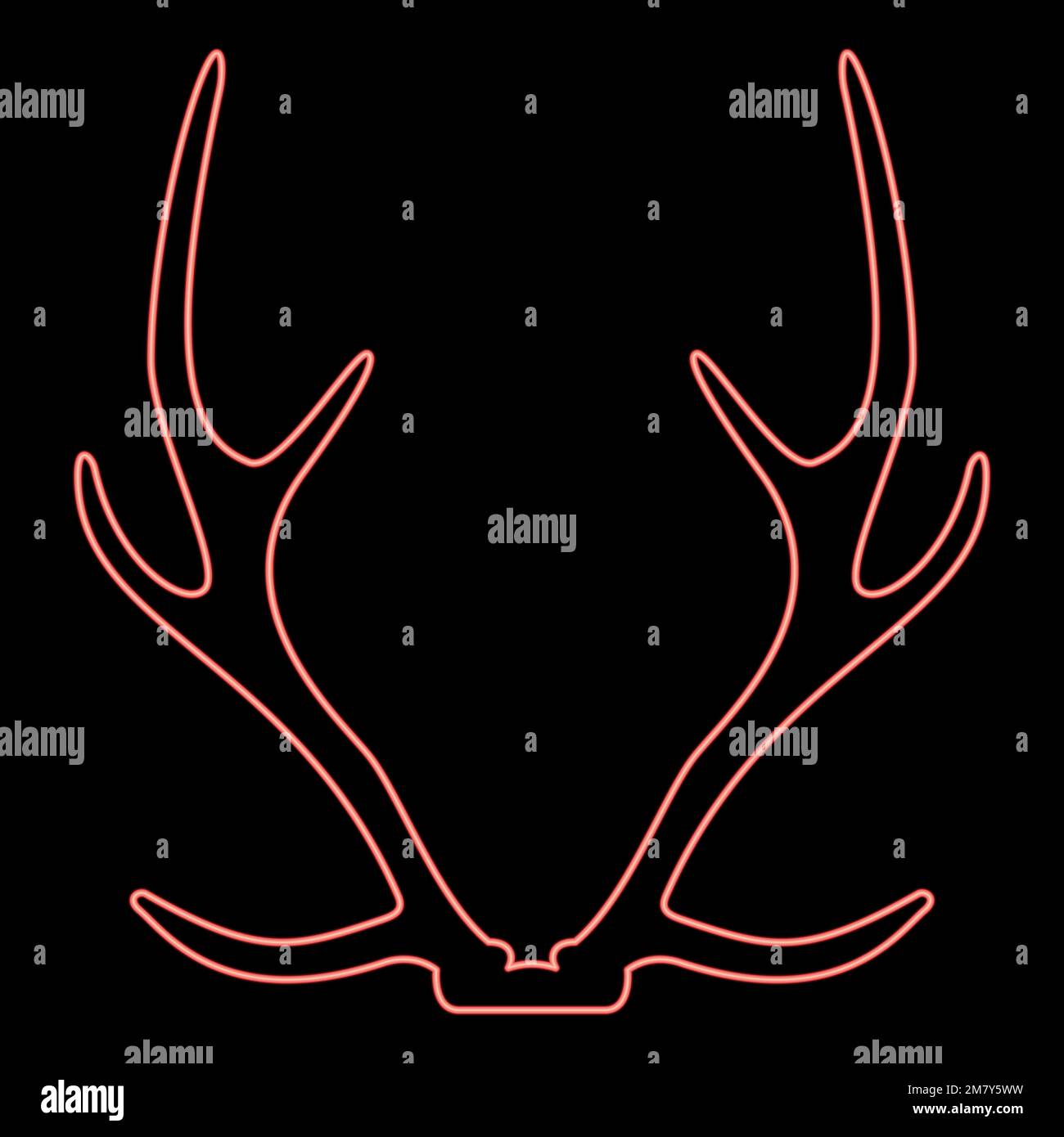 Neon antler Horn Concept trophy red color vector illustration image ...