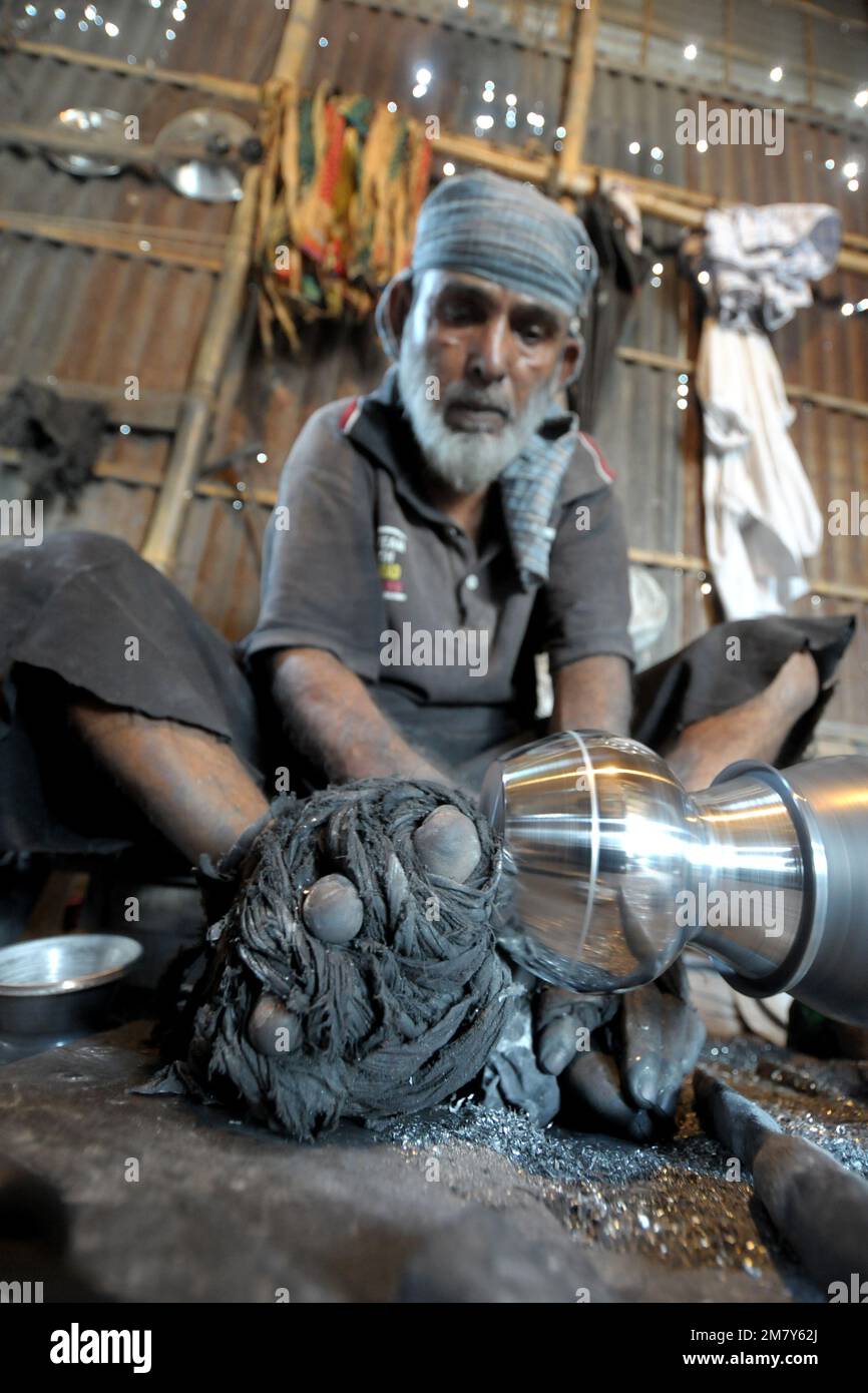 The hard-working motion of people in an aluminum factory Stock Photo ...