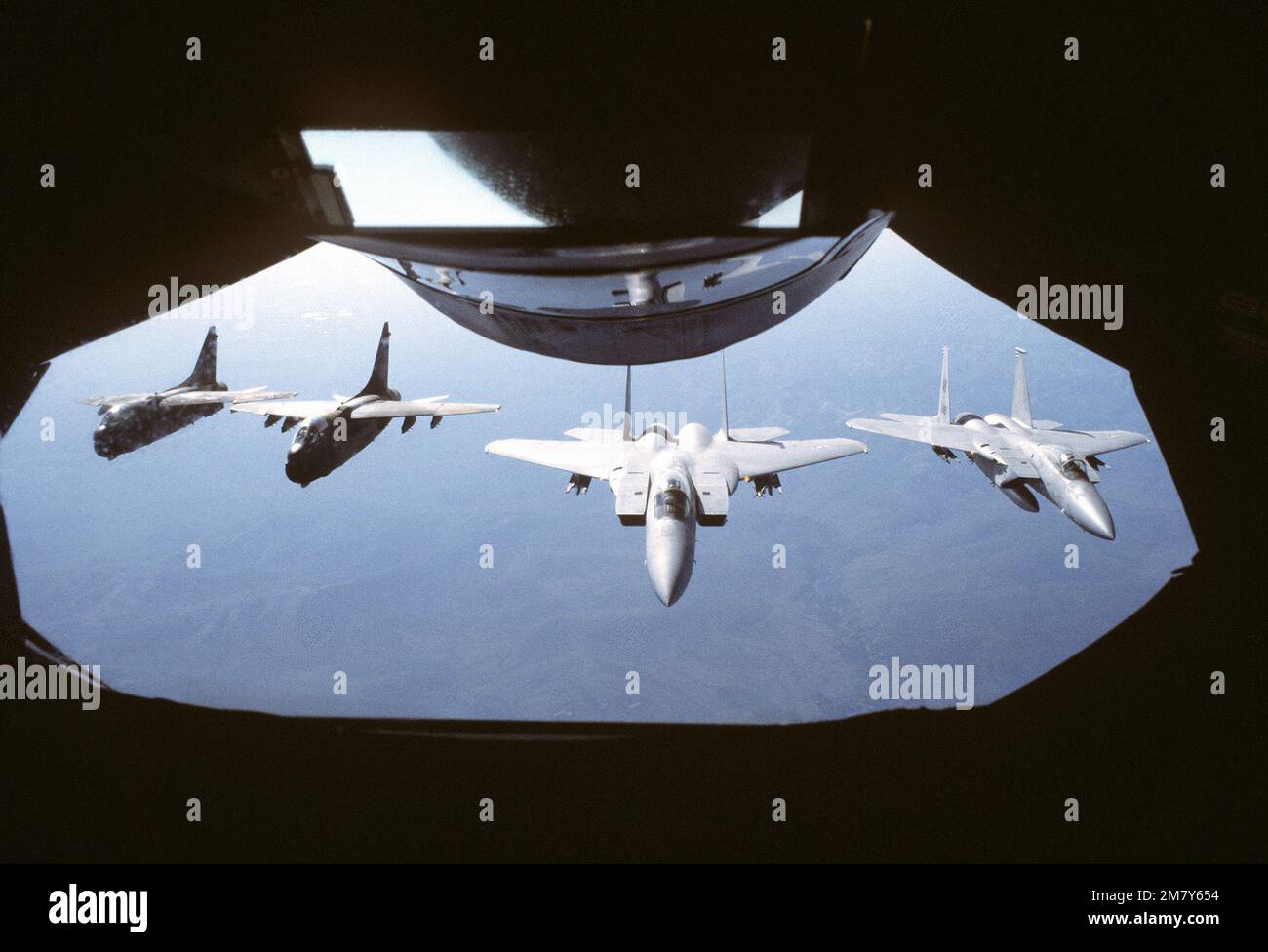 An air-to-air view, as seen from the boom section of a KC-135A ...