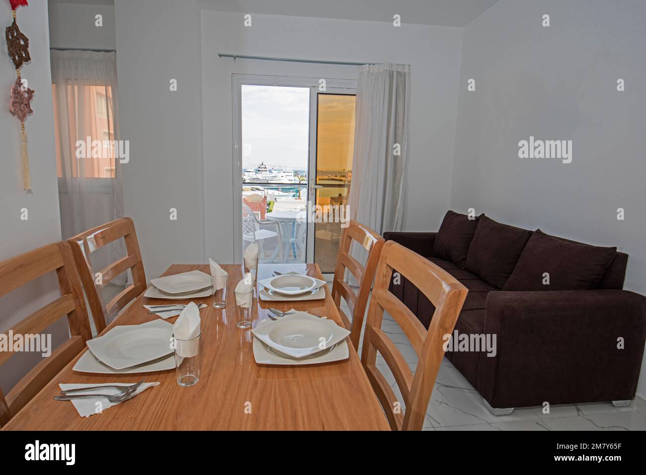 Living room lounge area in luxury apartment show home showing interior ...