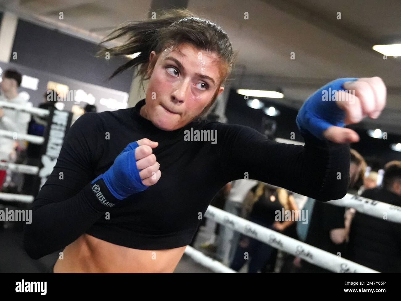 Faith Ordway during a media work out at Crystal House, London. Picture ...