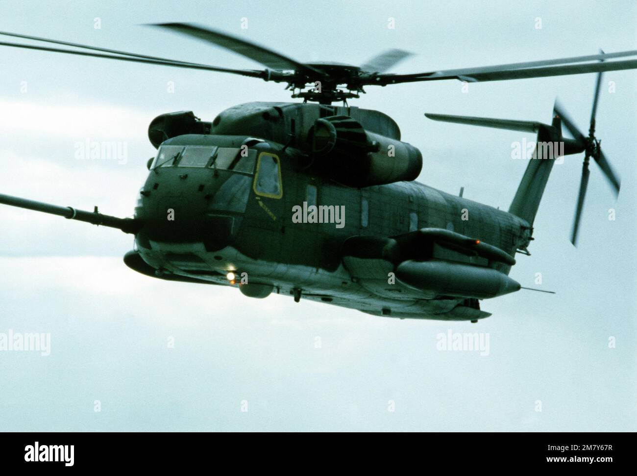 A left front view of an HH-53 Super Jolly helicopter from the 67th ...