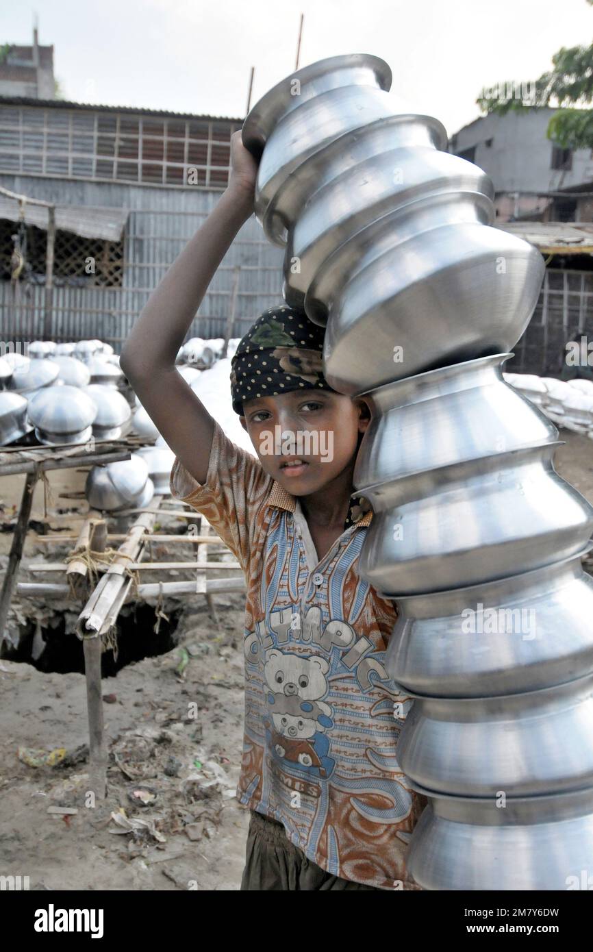 The hard-working motion of people in an aluminum factory Stock Photo ...