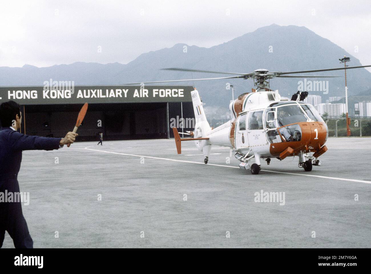 A right front view of a Royal Hong Kong Auxiliary Air Force ...